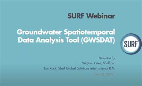 Surf Webinar Groundwater Spatiotemporal Data Analysis Tool