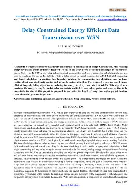 delay constrained energy efficient data transmission over wsn pdf