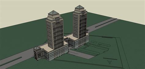 欧式高层住宅带商业su模型下载 光辉城市