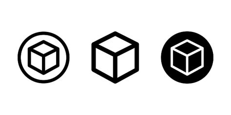 큐브 그림의 검은 세트입니다 3d 상자 원근감 기호 큐브 벡터 아이콘입니다 3차원 형태에 대한 스톡 벡터 아트 및 기타 이미지