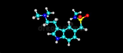 Sumatriptan Molecular Structure Isolated On White Stock Illustration
