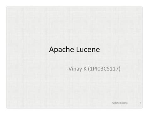 Lucene Apache Ppt