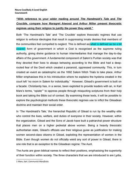 A Level English Coursework Copy Coursework With Reference To Your Wider Reading Around The