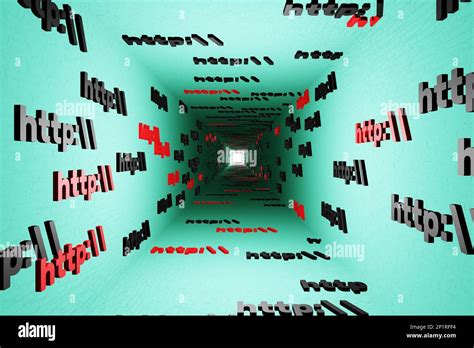 Symbol Sign In Cyan Tunnel Background 3d Render Hypertext