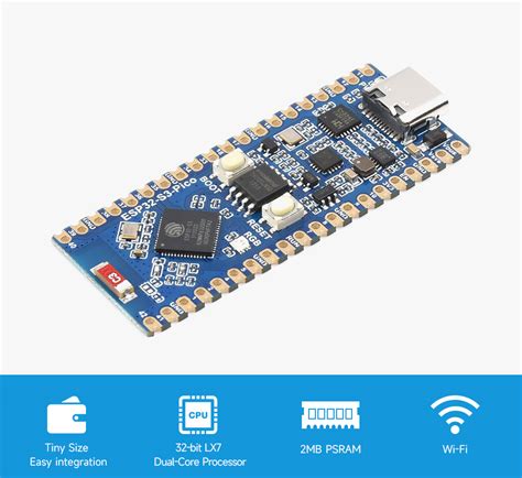 Esp32 S3 Pico Placa Baseada Em Esp32 S3r2 Com Pinout Pi Pico Usb C