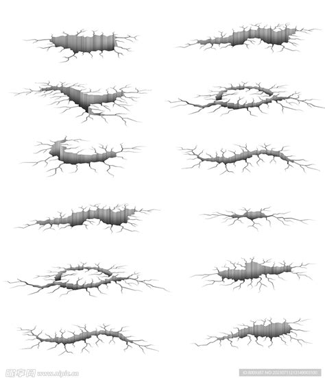 地震裂痕矢量元素设计图其他广告设计设计图库昵图网