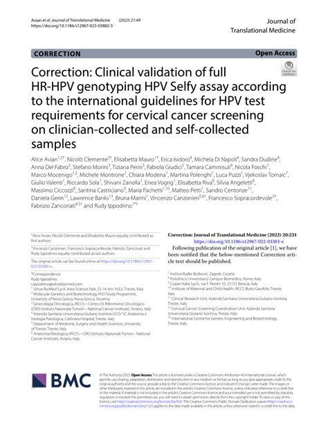 Pdf Correction Clinical Validation Of Full Hr Hpv Genotyping Hpv