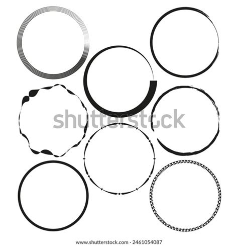 Variety Circle Vectors Set Assorted Frames Stock Vector Royalty Free 2461054087 Shutterstock