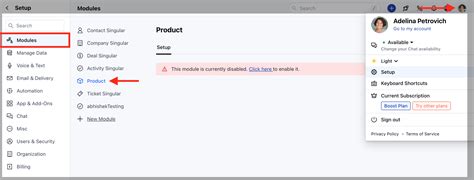 Enable Disable The Product Module Salesmate