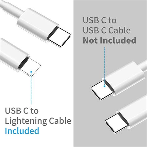 Sdbaux W Usb C Wall Charger Usb C Plug Fast Charge With M Usb C To Lightening Cable Pd
