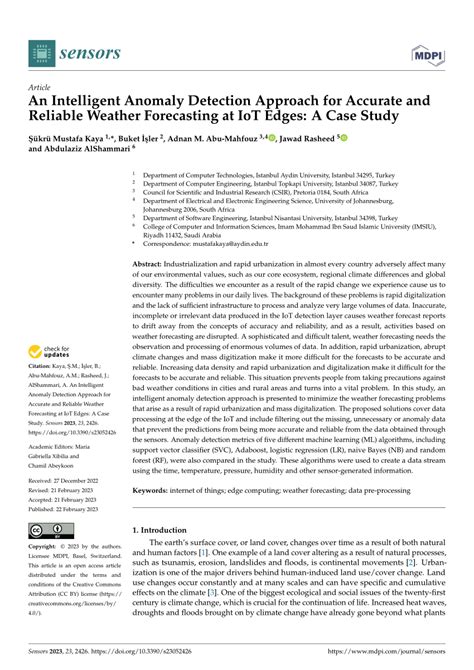 Pdf An Intelligent Anomaly Detection Approach For Accurate And