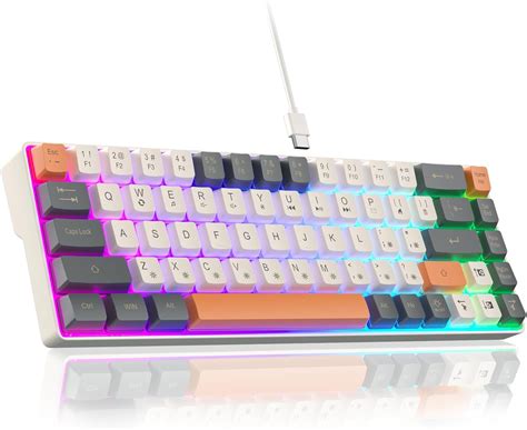 60 Percent Keyboard Rgb Backlit Gaming Keyboard Usb C Wired Portable 68