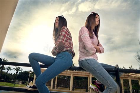 Beautiful Offended Twins Stock Image Image Of Real Beautiful