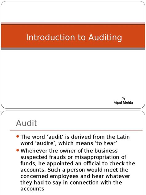 Introduction To Auditing Pdf Financial Audit Audit