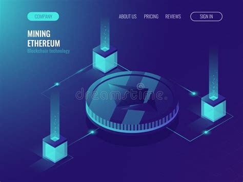 Data Mining Processing Big Data Isometric Concept Tech Cub Artificial Intelligence Ai Server