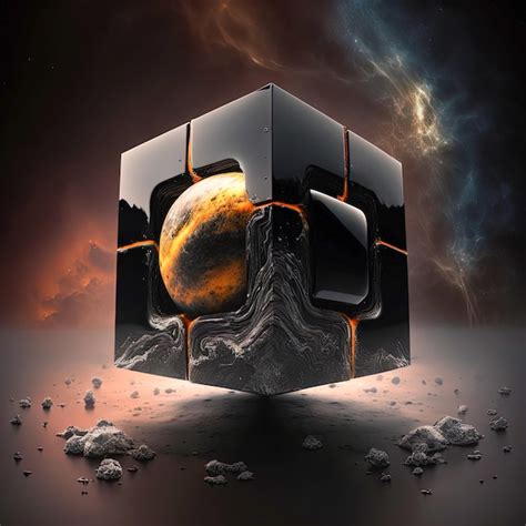 Premium Photo Cube In Space