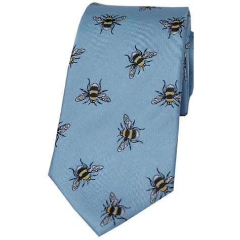 Soprano Bumble Bee Luxury Silk Tie Sky A Farley