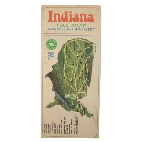 Indiana Toll Road Map 1971 Ebay