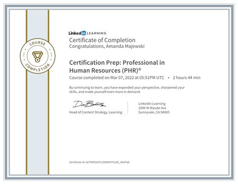 Amanda Majewski On Linkedin Certificate Of Completion