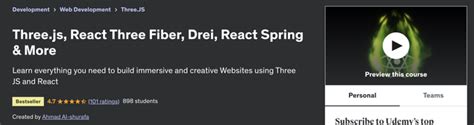 Udemy Threejs React Three Fiber Drei React Spring And More