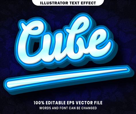 Artstation 3d Cube Text Effects Eps Template File Artworks