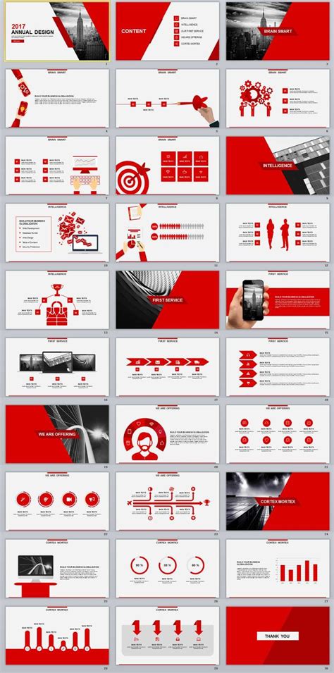 30 Red Annual Design Powerpoint Templates Powerpoint Design