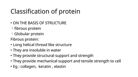 Protein Classification And Structure Pptx Chemistry Science