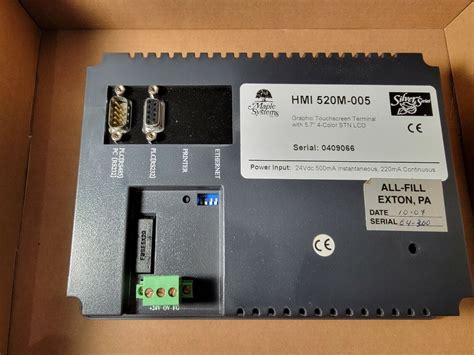 Maple Systems Hmi 520m 005 Alpha Checkweigher All Fill Touchscreen Ter