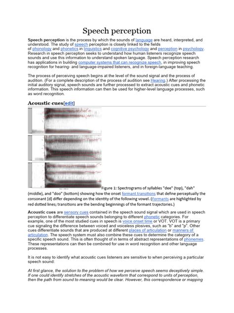 Acoustic And Perceptual Cues For Noun And Verb Production Pdf Speech