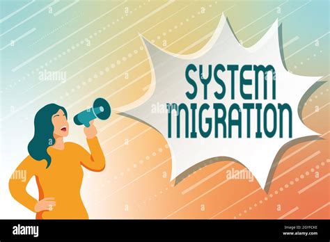 Hand Writing Sign System Migration Internet Concept Moving From The