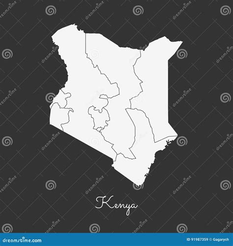 Kenya Region Map Golden Glitter Outline With Vector Illustration 106987362