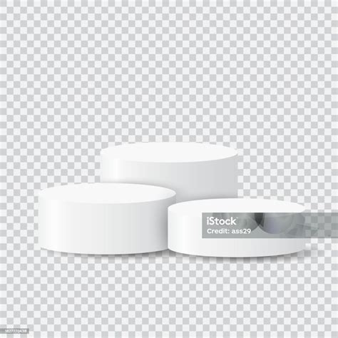 흰색 3 빈 연단은 투명 배경 벡터 일러스트 레이 션에 제품을 보여주기 위해 서 있습니다 3에 대한 스톡 벡터 아트 및 기타