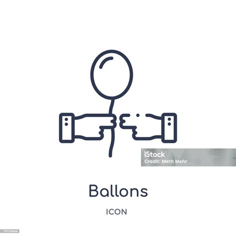 자선 개요 컬렉션에서 선형 볼 론 아이콘입니다 얇은 라인 발라드 벡터 흰색 배경에 고립입니다 발 론 트 렌 디 일러스트레이션 공
