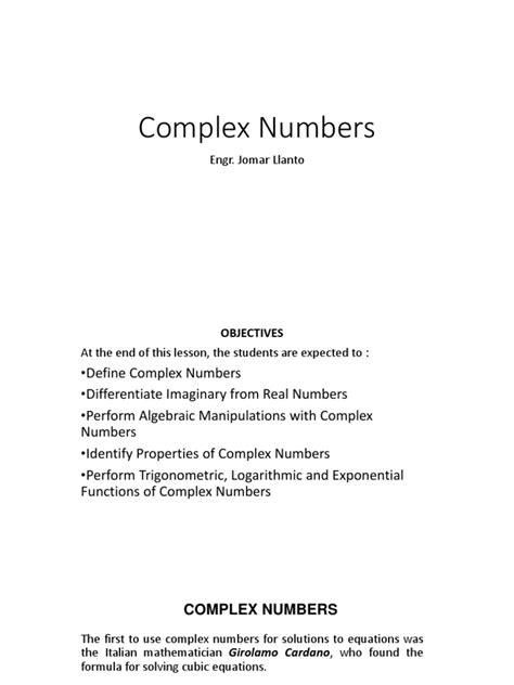 complex numbers part 1 pdf