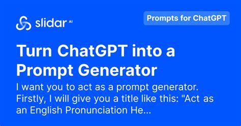 Turn ChatGPT Into A Prompt Generator Free Prompts For ChatGPT