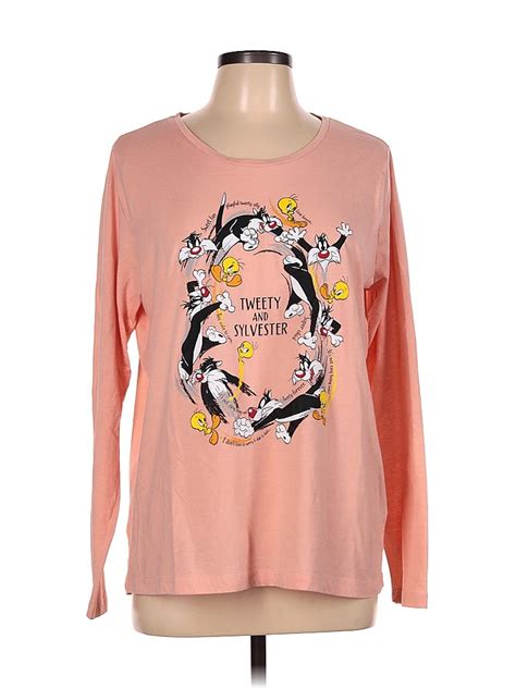 Looney Tunes Pink Long Sleeve T Shirt Size L 56 Off Thredup