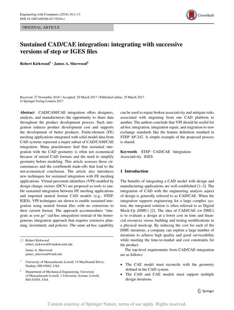 Sustained Cadcae Integration Integrating With Successive Versions Of