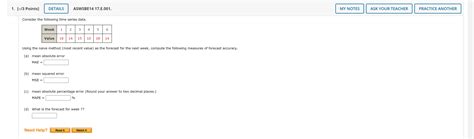 Consider The Following Time Series Data Using The