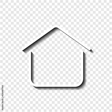 House Home Simple Icon Vector Flat Design White With Shadow On