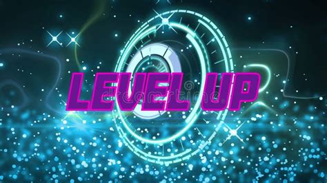 Level Up 1 Text Animation With Glitch And VHS Noise Effect On A