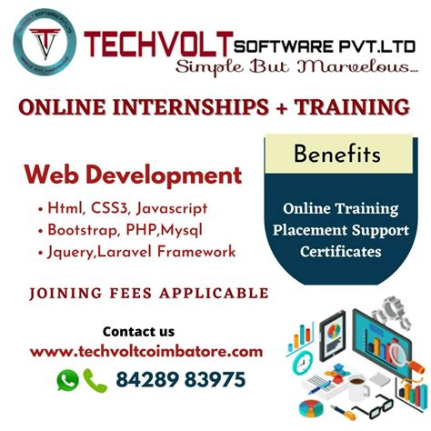 techvolt software coimbatore on linkedin summer internship internship