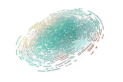 Cyber Security And Cyber Crime Concept Electronic Thumb Fingerprint On White Background