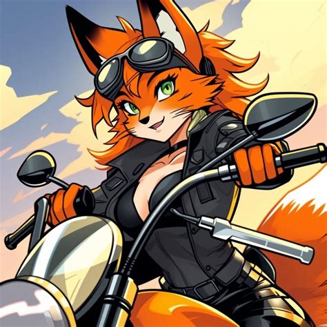 Female Fox On A Motorcycle Seductive Furryai