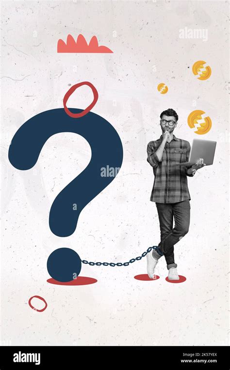 Photo Sketch Graphics Artwork Picture Of Unsure Uncertain Guy Chained