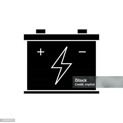 자동차 배터리 아이콘 솔리드 스타일입니다 웹 페이지 모바일 앱 Ui Ux 디자인을 위한 벡터 아이콘 디자인 요소 자동차 배터리에 대한 스톡 벡터 아트 및 기타 이미지