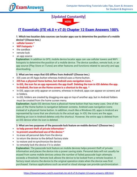 It Essentials Version 7 0 Ite Chapter 10 Exam Answers Pdf