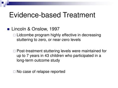 Ppt Evidence Based Practice In Stuttering The Lidcombe Program