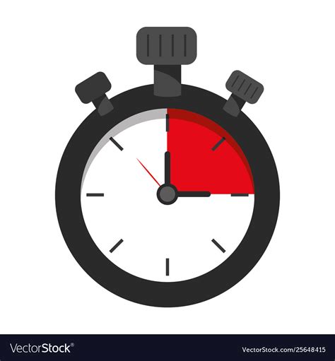 Chronometer Time Clock Stopwatch Cartoon Vector Image