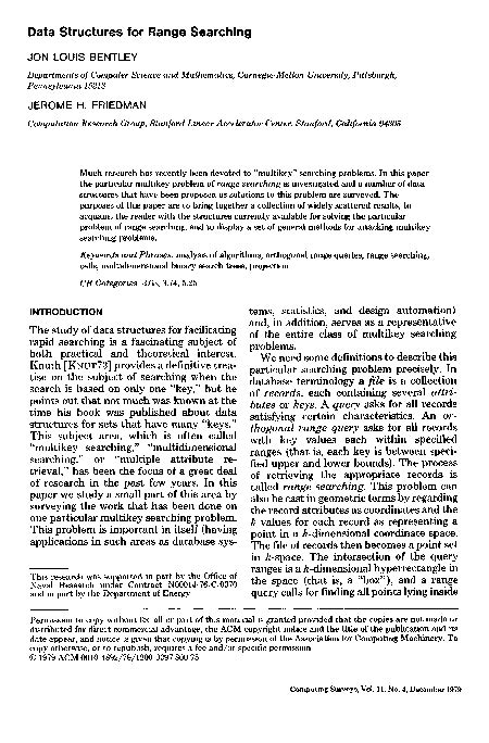 Pdf Data Structures For Range Searching