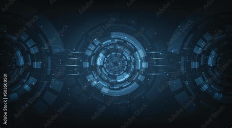 Dark Blue Abstract Technology Background Technology Design Dark Blue Circle Background Stock